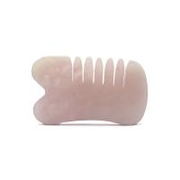 China Craft Hand Made Natural Rose Quartz Gua Sha Scraping Massage Comb Hair Guashsa for Heads Massage Mode No abkgs-030 for sale