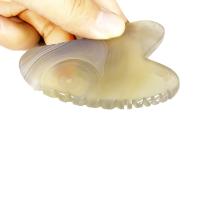 China Custom Logo Massage Products Natural Cherry Blossom Agate Sha Gua Board for Gua Sha Therapy for sale