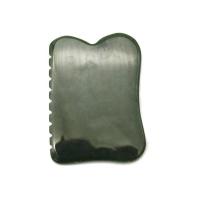 China Self Help Massage Tool 200g Natural Dark Green Nephrite Gua Sha Stone Board for Customized Body Massage for sale
