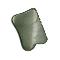 China Self Help Massage Tool 200g Natural Dark Green Nephrite Gua Sha Stone Board for Customized Body Massage for sale