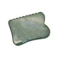 China Self Help Massage Tool 200g Natural Dark Green Nephrite Gua Sha Stone Board for Customized Body Massage for sale