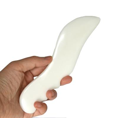 China Body Massager White Jade Gua Sha Stone for Scraping Facial Massage Tools and Beauty SPA Massage for sale