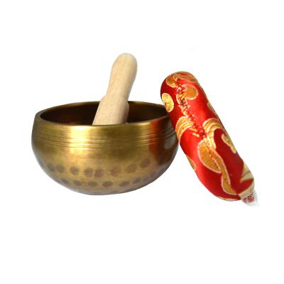 China Cooper Material Nepal Chakra Gold Yoga Meditation Tibetan Custom Singing Bowl Set for Sound Therapy for sale