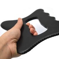 China Professional Black Bian Stone Body Gua Sha Massage Tool for Personal Health Care and Acupuncture for sale
