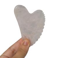 China Facial Pink Heart Shape Rose Quartz Jade Guasha Massager Gua Sha Board Massage Tool for Personal Health Care OEM/ODM for sale