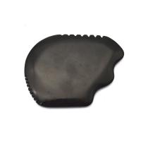 China 2024 Product Black Bian Stone Facial Jade Guasha Gua Sha Scraping Massage Tool for SPA Relaxing Facial Muscle Massage for sale