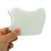 China White Jade Gua Sha Massage Tool for Facial Massager and Body SPA Acupuncture Acupressure 9.5cm*7.5cm*0.7cm for sale