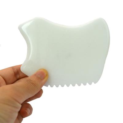 China White Jade Gua Sha Massage Tool for Facial Massager and Body SPA Acupuncture Acupressure 9.5cm*7.5cm*0.7cm for sale