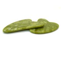 China Green 7.6cm*5.5cm*0.2cm Xiuyan Jade Heart Shape Facial Jade Guasha Massager Board Gua Sha Massage Tool For Health Care for sale