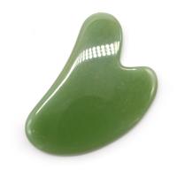 China Body Massager Accessory Heart Shape Gua Sha Board made of Natural Aventurine Jade in Green for sale