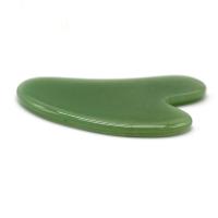China Body Massager Accessory Heart Shape Gua Sha Board made of Natural Aventurine Jade in Green for sale