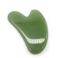 China Body Massager Accessory Heart Shape Gua Sha Board made of Natural Aventurine Jade in Green for sale