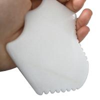 China Massager 2024 Design Natural White Jade Gua Sha Board for Scraping Therapy Stone Tools Massager for sale