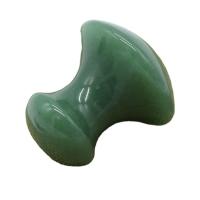 China Mushroom Shaped Gua Sha Massage Stone Handcrafted Green Aventurine Tool for Face Rejuvenation for sale