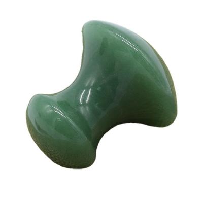 China Mushroom Shaped Gua Sha Massage Stone Handcrafted Green Aventurine Tool for Face Rejuvenation for sale