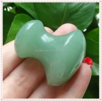 China Mushroom Shaped Gua Sha Massage Stone Handcrafted Green Aventurine Tool for Face Rejuvenation for sale