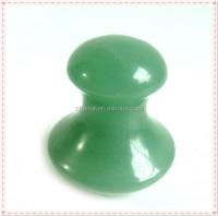 China Mushroom Shaped Gua Sha Massage Stone Handcrafted Green Aventurine Tool for Face Rejuvenation for sale