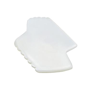 China Avaiable Logo Natural White Jade Gua Sha Scraping Therapy Guasha Tools For Body Face Massage With Infrared Physiotherapy for sale