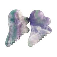 China Natural Rainbow Fluorite with Colorful Gua Sha Scraping Massage Tools 95*55mm for sale
