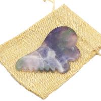 China Natural Rainbow Fluorite with Colorful Gua Sha Scraping Massage Tools 95*55mm for sale