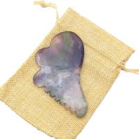 China Natural Rainbow Fluorite with Colorful Gua Sha Scraping Massage Tools 95*55mm for sale
