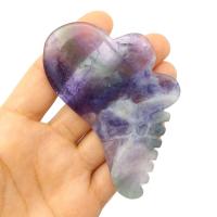 China Natural Rainbow Fluorite with Colorful Gua Sha Scraping Massage Tools 95*55mm for sale
