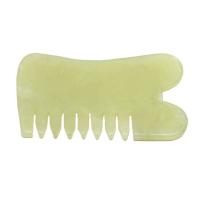 China Xiuyan Jade Guasha Massage Comb Gua Sha Scarping Facial Tools with Infrared Physiotherapy Function 88*50*4mm for sale