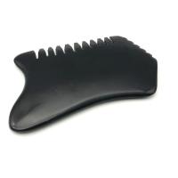 China Black Facial Massager Bian Stone Gua Sha Scraping Massage Tools Natural Jade Stone Customized Logo Body Massager for sale