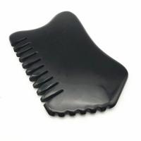 China Black Facial Massager Bian Stone Gua Sha Scraping Massage Tools Natural Jade Stone Customized Logo Body Massager for sale