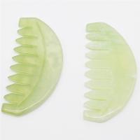 China Musical Function 2024 Jade Gua Sha Natural Xiuyan Hair Comb Jade Combs Skincare Tools ABK-90 for Skincare Enthusiasts for sale