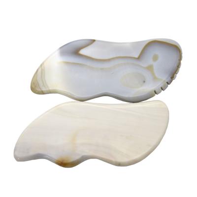 China 7.5*6.5cm Natural Grey Agate Gua Sha Tools for Scraping Massage Massager Properties for sale