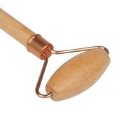 China Wood Handle Double Roller Guasha Facial Massage with Face Massage Natural Jade Gua Sha Roller for sale