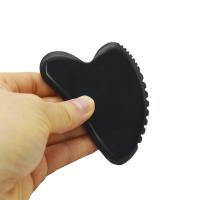 China Natural Jade Stone Gua Sha Board for Scraping Massage on Face and Body Black Guasha Stone Tool for sale