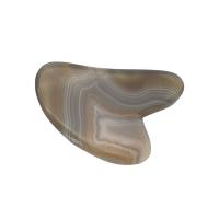 China 8*5*0.4cm Traditional Scraper Shape Guasha Board for Facial Massage Tool Grey Color Heart Agate Gua Sha Acupuncture Therapy for sale