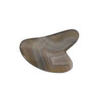 China 8*5*0.4cm Traditional Scraper Shape Guasha Board for Facial Massage Tool Grey Color Heart Agate Gua Sha Acupuncture Therapy for sale