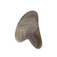 China 8*5*0.4cm Traditional Scraper Shape Guasha Board for Facial Massage Tool Grey Color Heart Agate Gua Sha Acupuncture Therapy for sale