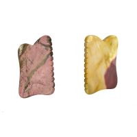 China Black 7*5.5*0.5cm Rhodonite or Mookaite Jade Gua sha board guasha Stone Scraping Guasha Massage Tools for face care for sale