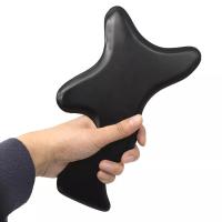 China Black Large Bian Stone Gua Sha Lymphatic Drainage Massage Tool for Neck Back Shoulder Waist Buttock Body Therapy Massager Tools for sale
