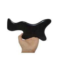 China Black Large Bian Stone Gua Sha Lymphatic Drainage Massage Tool for Neck Back Shoulder Waist Buttock Body Therapy Massager Tools for sale