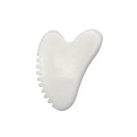 China Health Care Therapy Tool Body Guasha Massager with Heart Shape Natural White Jade for sale