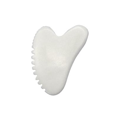 China Health Care Therapy Tool Body Guasha Massager with Heart Shape Natural White Jade for sale
