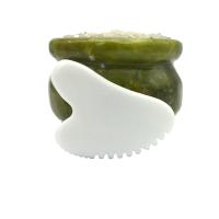 China Health Care Therapy Tool Body Guasha Massager with Heart Shape Natural White Jade for sale