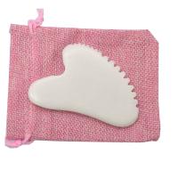 China Health Care Therapy Tool Body Guasha Massager with Heart Shape Natural White Jade for sale