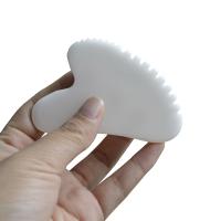 China Health Care Therapy Tool Body Guasha Massager with Heart Shape Natural White Jade for sale