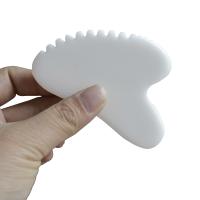 China Health Care Therapy Tool Body Guasha Massager with Heart Shape Natural White Jade for sale