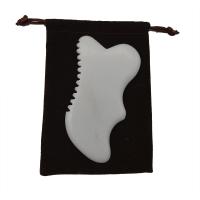 China Custom Gua Sha Stone Board Massage Guasha Scarping Body Massager White Jade Scarping Facial And Body Tools for sale