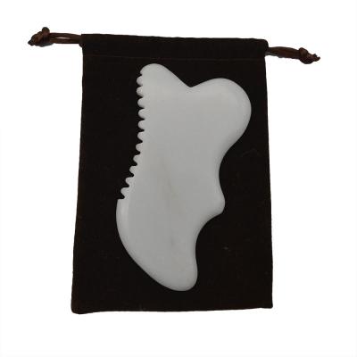 China Custom Gua Sha Stone Board Massage Guasha Scarping Body Massager White Jade Scarping Facial And Body Tools for sale