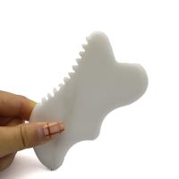 China Custom Gua Sha Stone Board Massage Guasha Scarping Body Massager White Jade Scarping Facial And Body Tools for sale