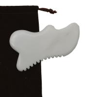 China Custom Gua Sha Stone Board Massage Guasha Scarping Body Massager White Jade Scarping Facial And Body Tools for sale