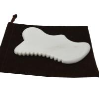 China Custom Gua Sha Stone Board Massage Guasha Scarping Body Massager White Jade Scarping Facial And Body Tools for sale